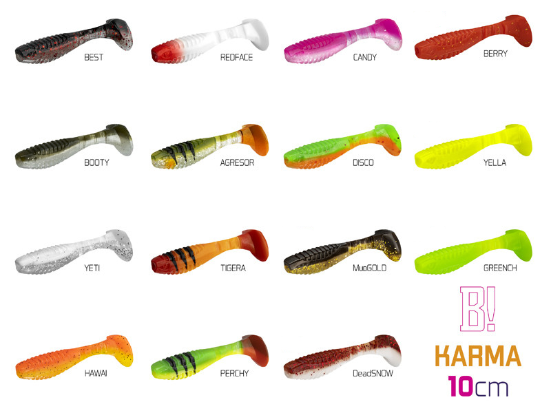 Mix leurres souples Delphin KARMA UVs / par5, Delphinpeche.fr